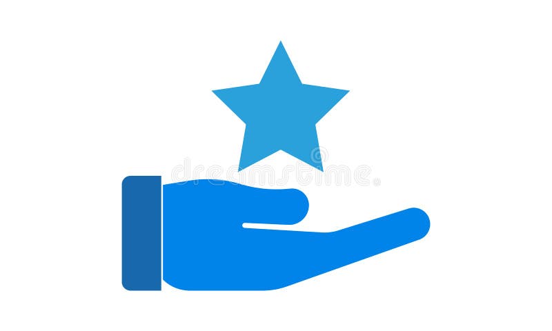 Hand Holding Star Icon on White Vector Background Stock Illustration ...