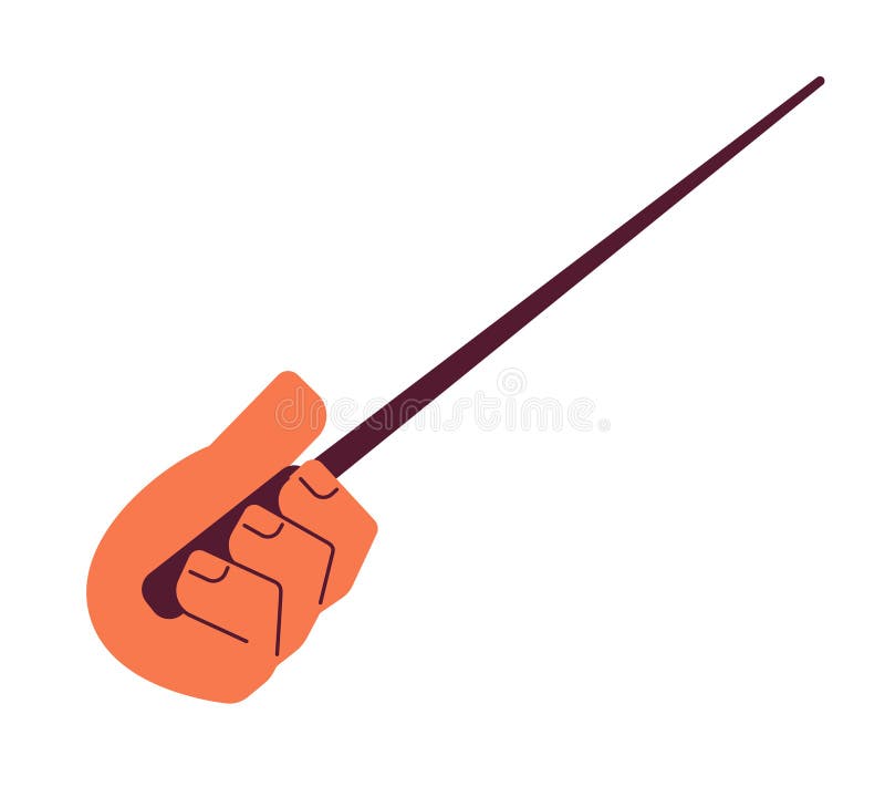 Hand Holding Stick Cartoon Character Hand Illustration Stock Vector ...