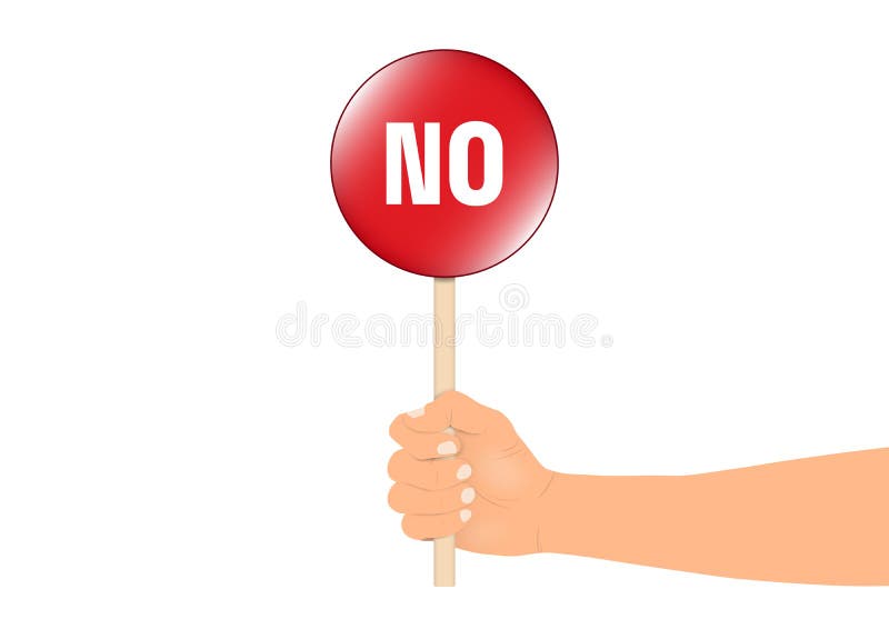 Hand Holding Stick with No Sign Vector Illustration Stock Vector ...