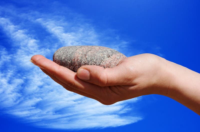 Hand holding stone stock photo. Image of hand, expand, finger - 776860