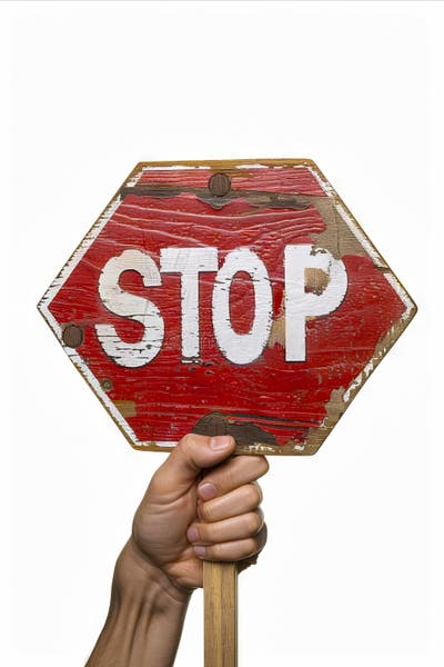 A hand holding a stop sign stock illustration. Illustration of text ...