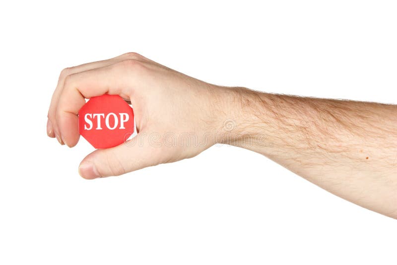 Hand holding stop sign stock photo. Image of hand, stop - 5071876