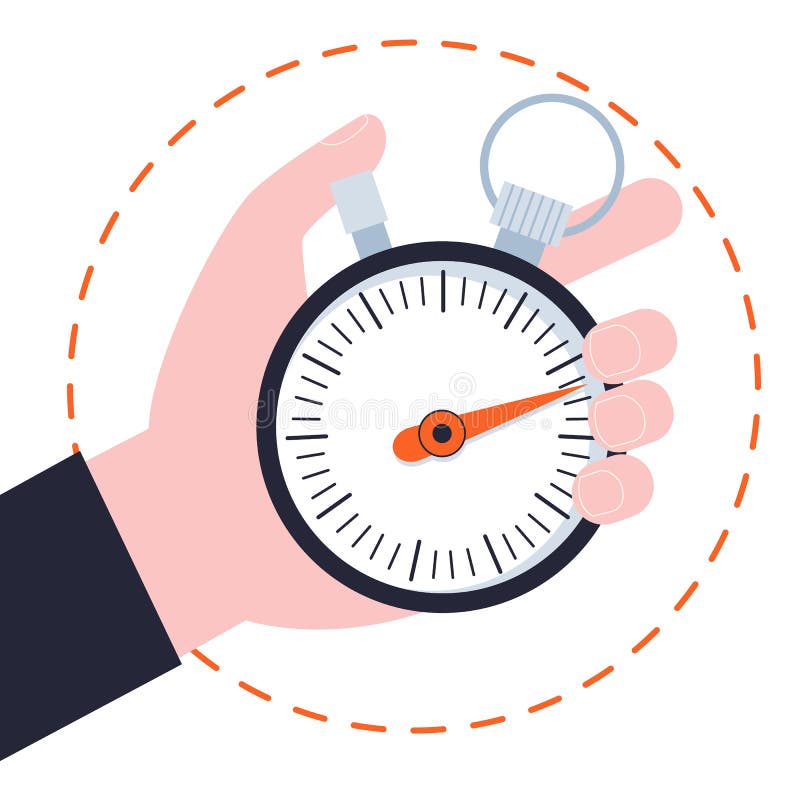 Hand Holding a Stopwatch. Idea of Countdown and Speed Stock Vector ...