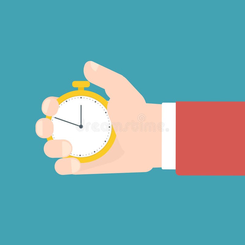 Hand Holding Stopwatch stock vector. Illustration of equipment - 92293916