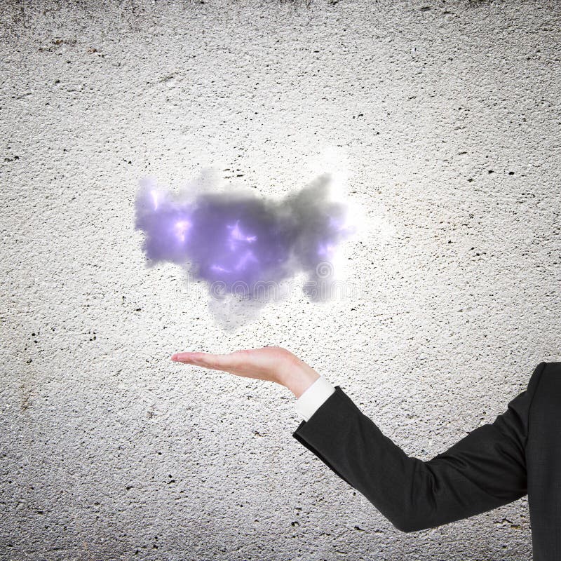 Hand holding storm stock photo. Image of business, power - 38310886