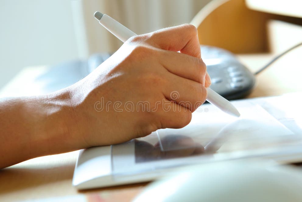 Hand holding stylus pen stock image. Image of artistic - 4574183
