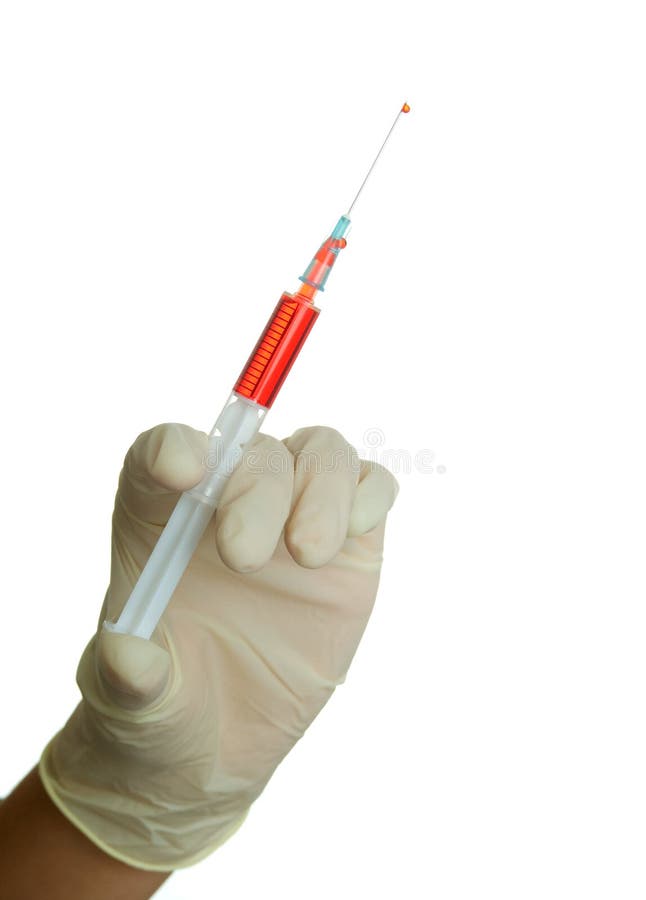 Hand Holding Syringe before Making Injection Stock Photo - Image of ...