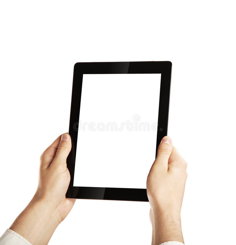 Hand Holding Tablet stock image. Image of showing, caucasian - 26557515