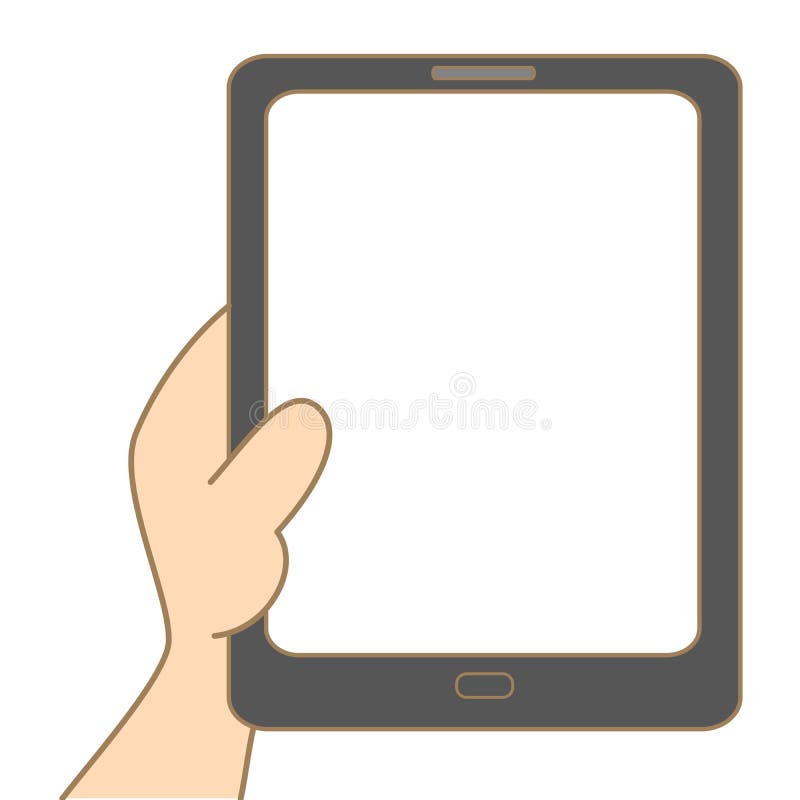 Hand Holding Digital Tablet Pc Stock Vector - Illustration of touch ...
