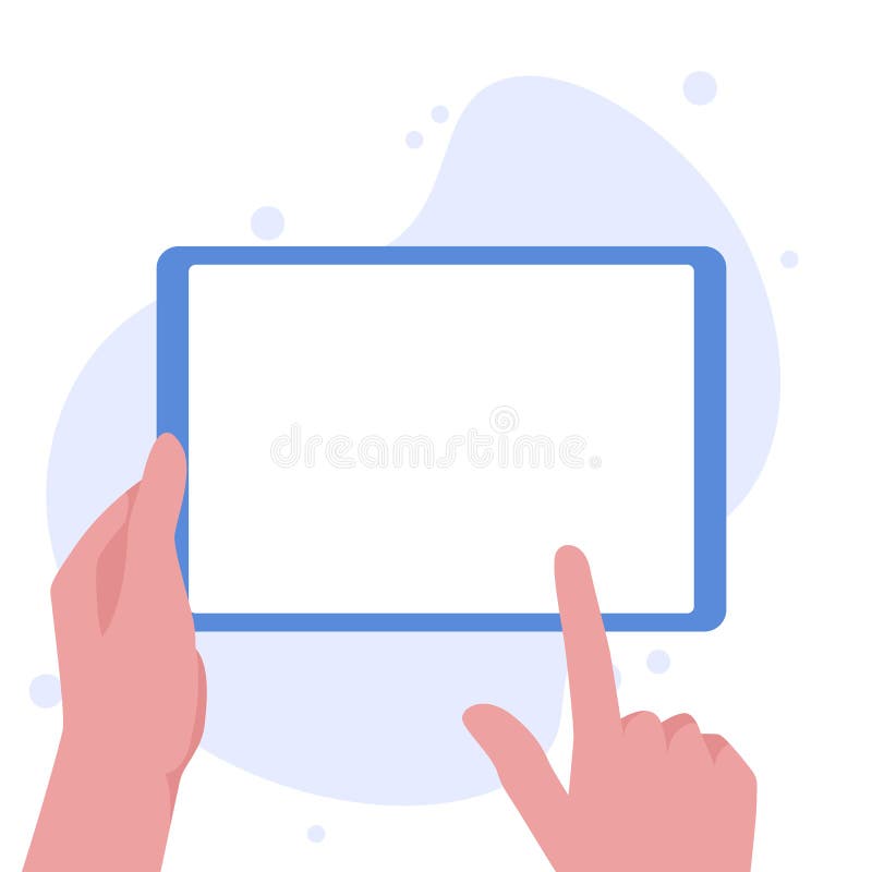 Hand Holding Tablet with Blank Screen Vector Illustration. Tab with ...