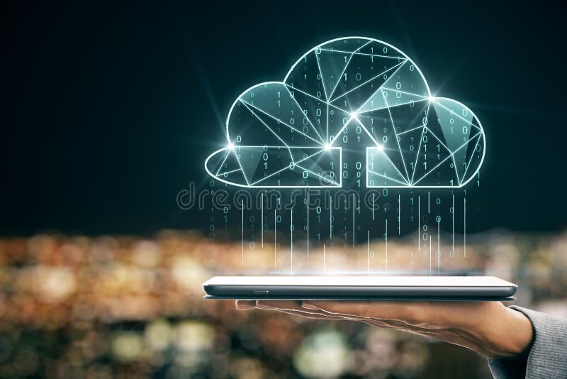 Tablet with Cloud Computing Diagram Stock Image - Image of networking ...