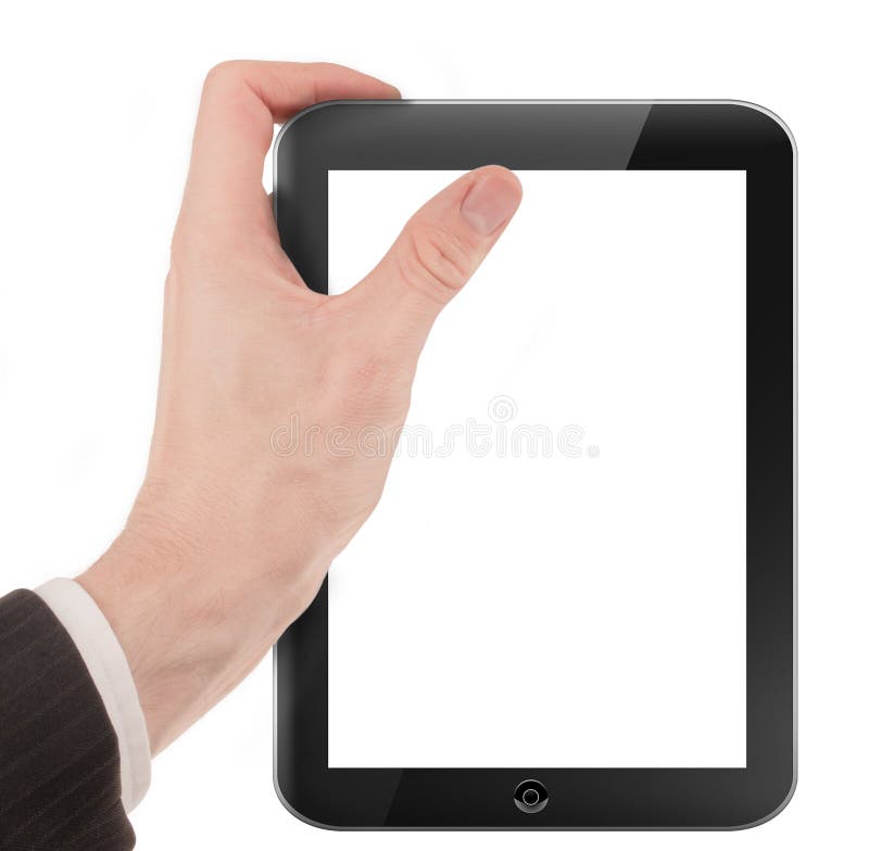 Hand Holding Tablet Realistic Stock Illustrations – 338 Hand Holding ...