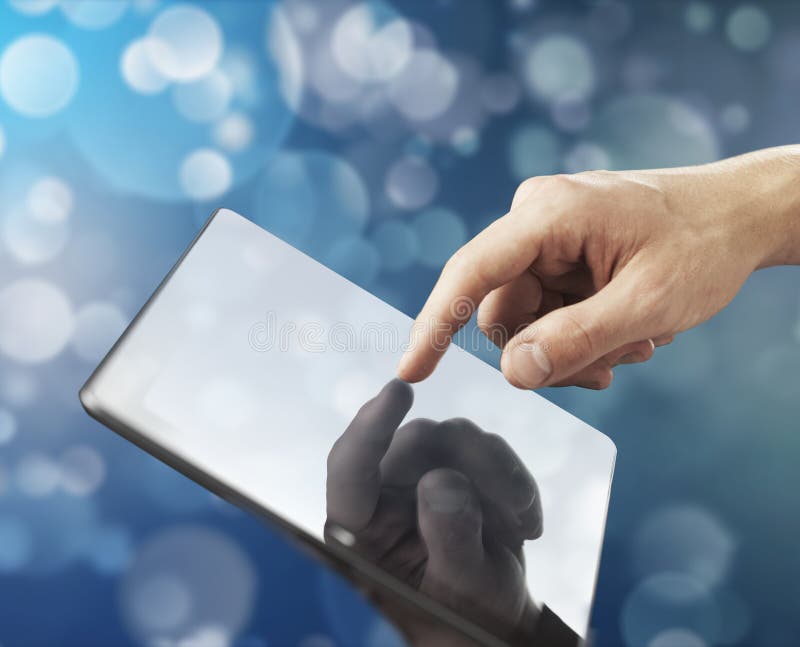 Hand holding tablet stock photo. Image of male, mobility - 33839214