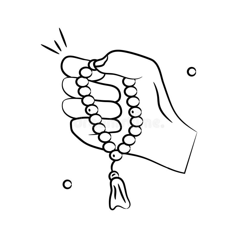 Hand Holding Tasbih, Prayer Beads Vector Design Stock Vector ...