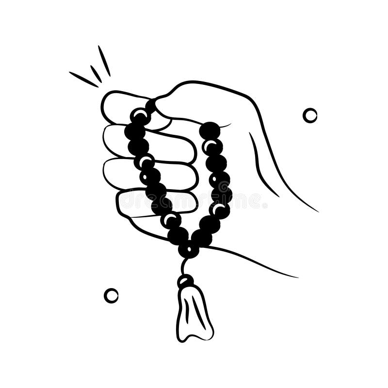 Hand Holding Tasbih, Prayer Beads Vector Design Stock Vector ...