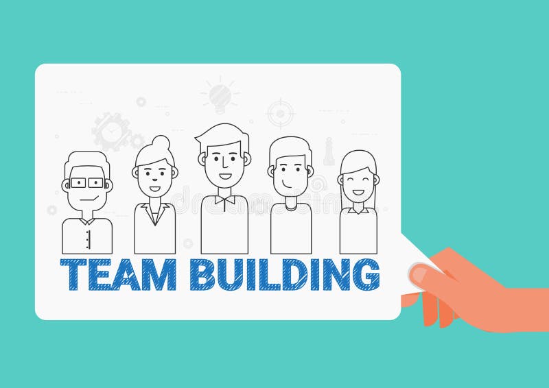 Hand Holding TEAM BUILDING Message. Team Building Concept Stock Vector ...