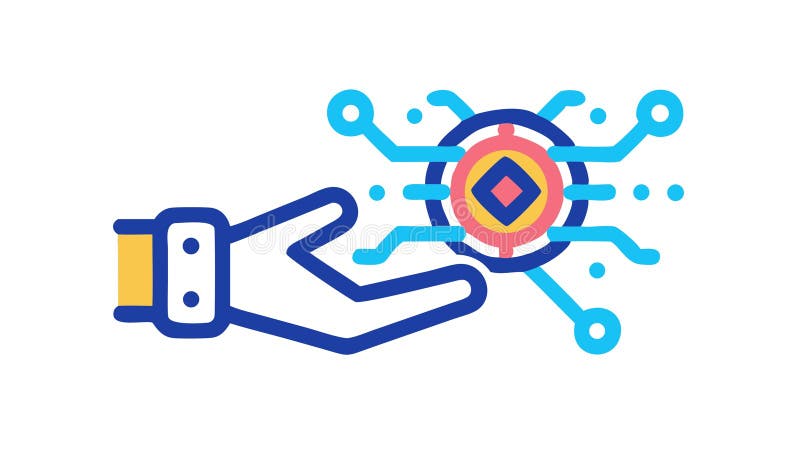 Hand Holding Tech Chip, Digital Innovation and AI Interaction, Vector ...