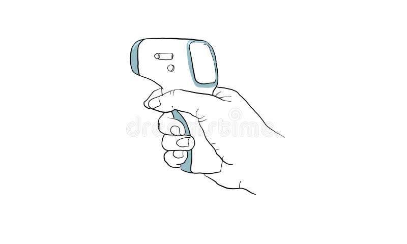 Hand Holding the Temperature Checker Machine, Vector Stock Vector ...