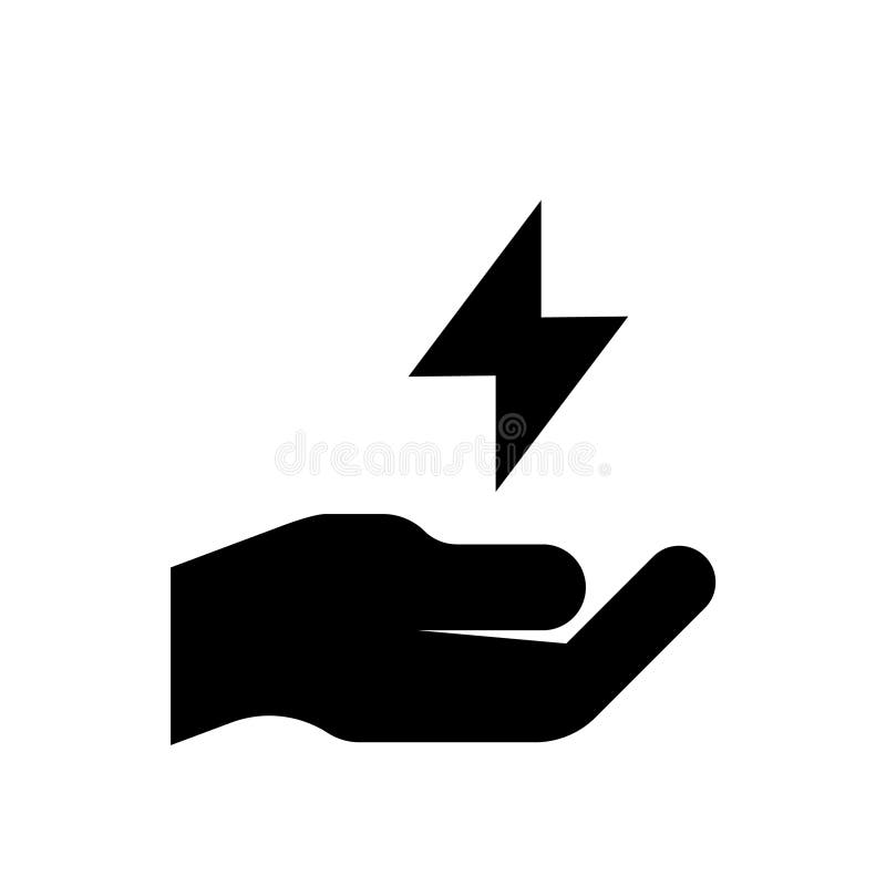 Hand Holding Lightning Thunderbolt Stock Illustrations – 160 Hand ...