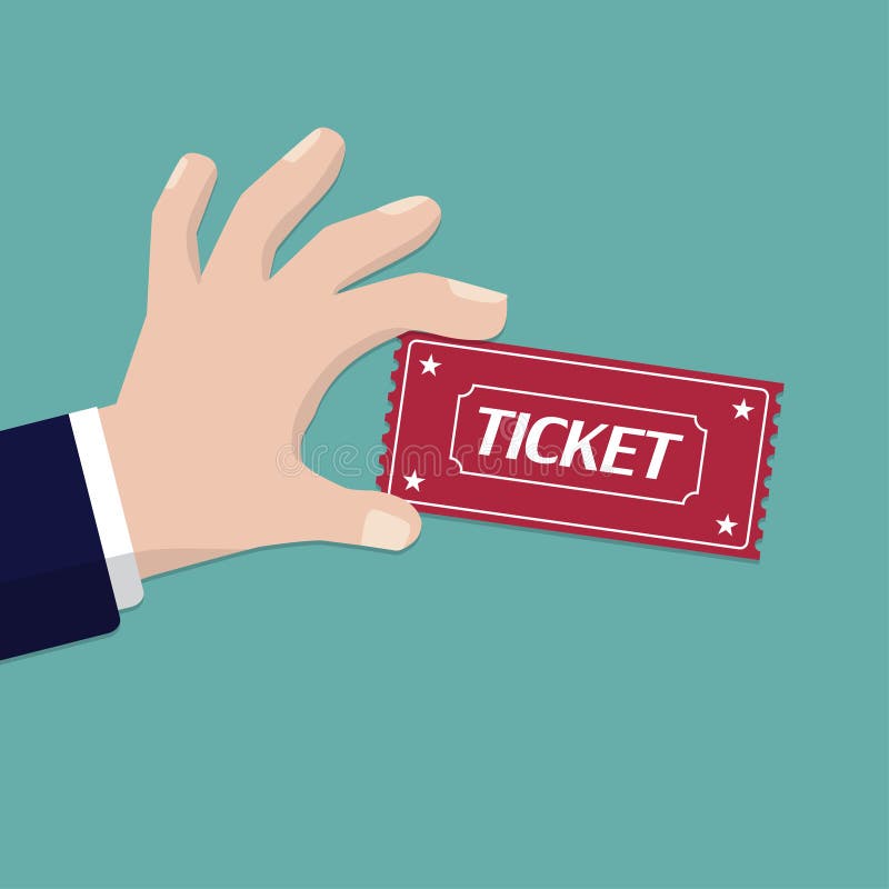 Hand Holding Ticket in a Flat Design. Vector Illustration Stock Vector ...