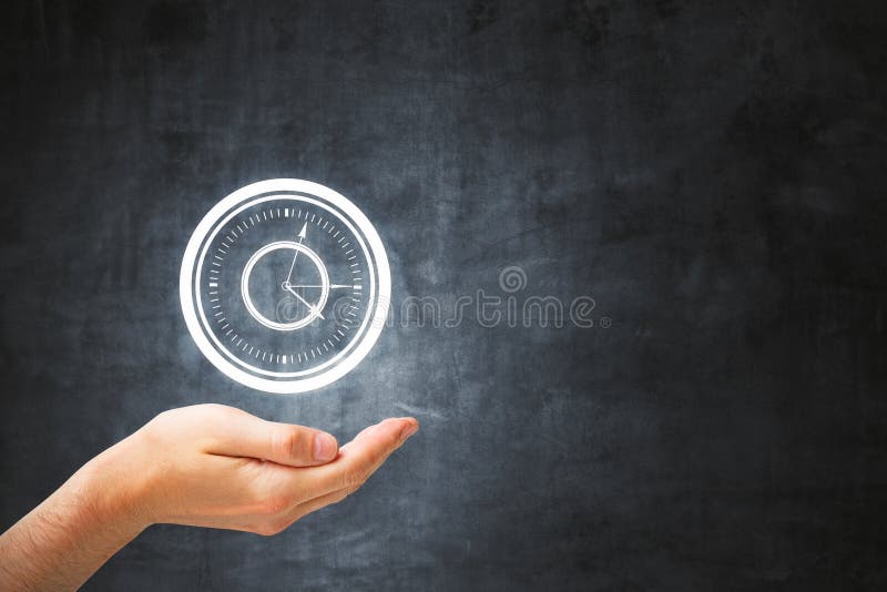Hand holding timer sketch stock image. Image of number - 124194341
