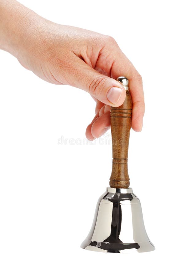 Hand holding tinkle stock image. Image of bell, wooden - 21272751