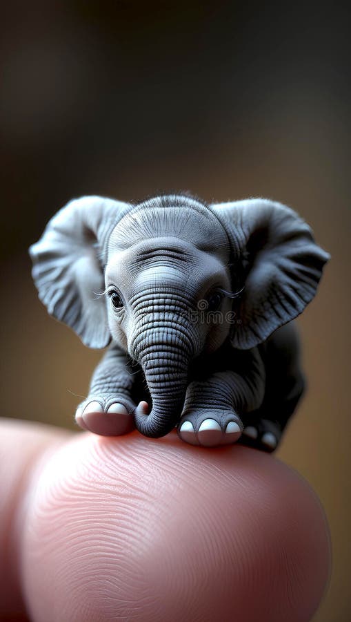 Hand Holding a Tiny Elephant. Stock Illustration - Illustration of head ...