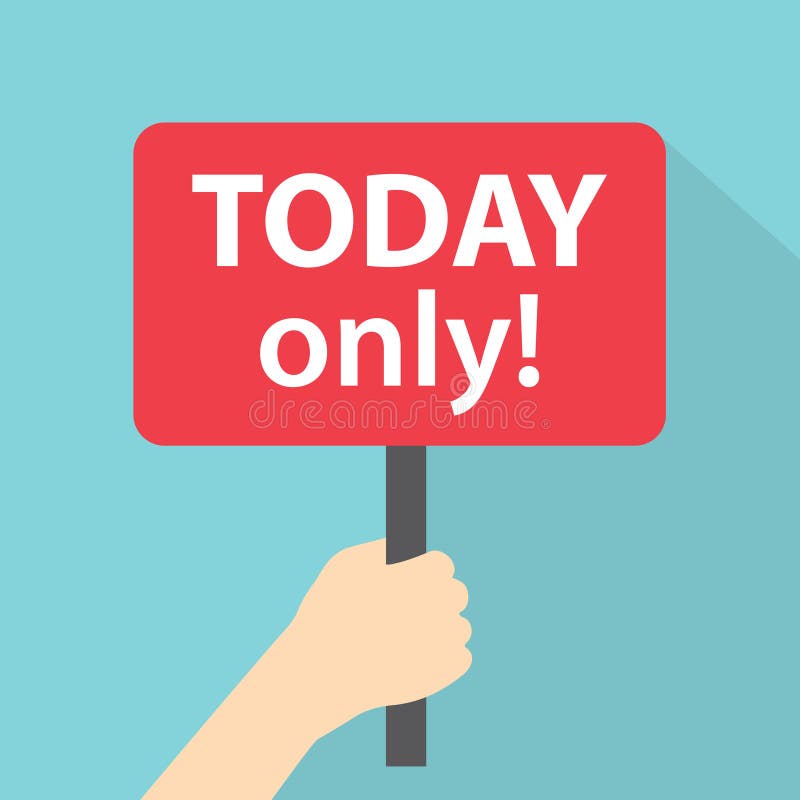 Hand Holding Today only Banner Stock Vector - Illustration of price ...