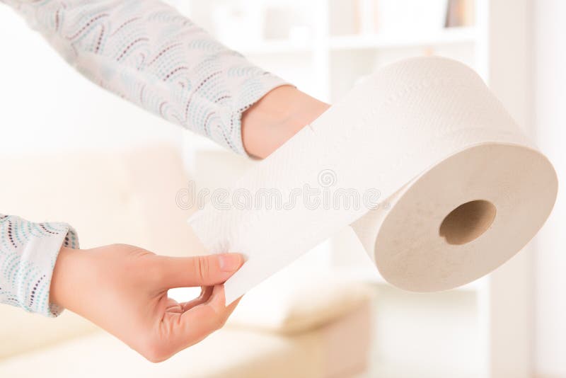 Hand holding toilet paper stock image. Image of hygiene - 37258023