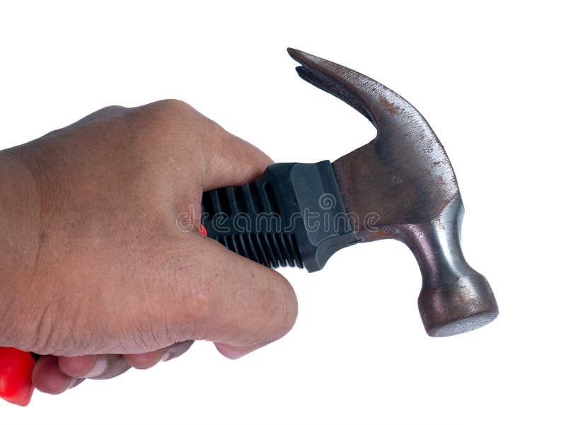 Hand Holding a Tool Hammer for Construction Work Stock Photo - Image of ...