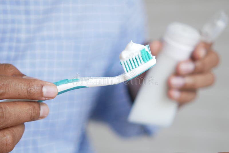 Hand Holding Tooth Brush with Paste Stock Photo - Image of tooth ...
