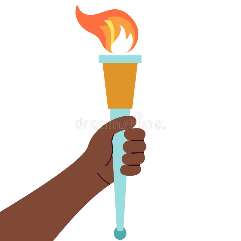 Hand Holding Torch with Fire Stock Vector - Illustration of simple ...