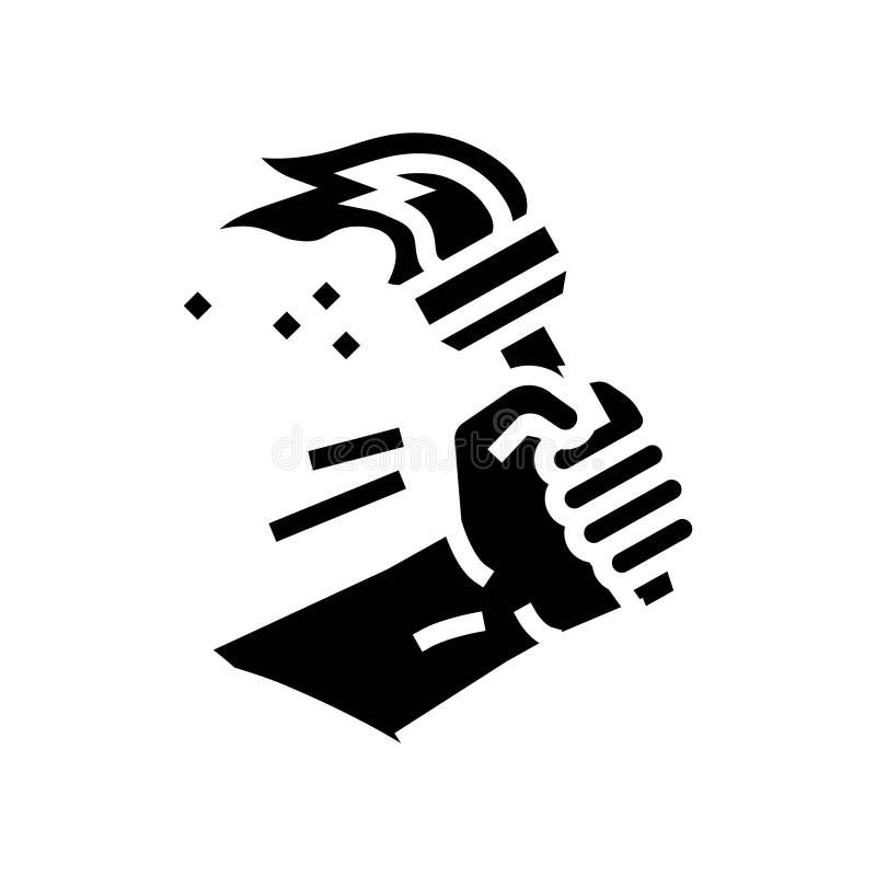 Hand Holding Torch Progress Glyph Icon Vector Illustration Stock ...