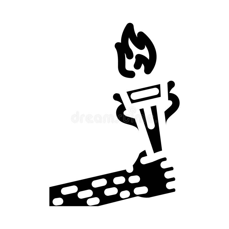 Hand Holding Torch Progress Glyph Icon Vector Illustration Stock ...