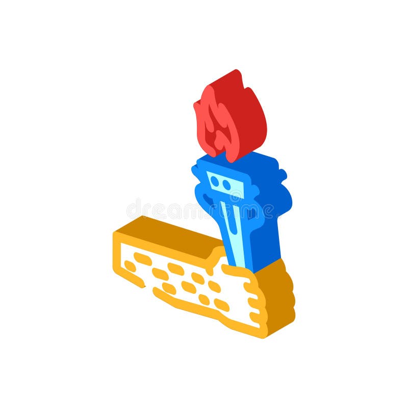 Hand Holding Torch Progress Isometric Icon Vector Illustration Stock ...