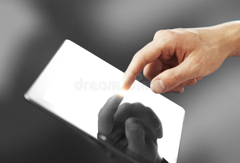 Hand holding touch pad stock photo. Image of screen, communications ...