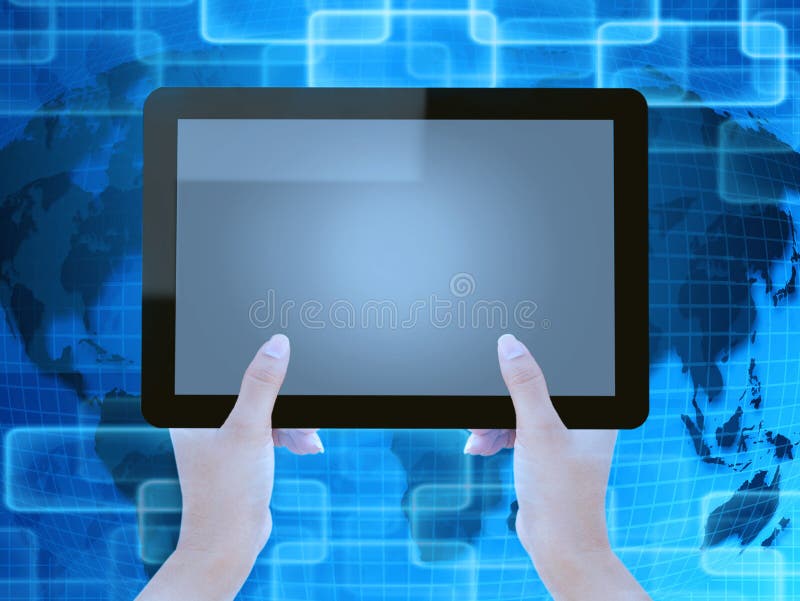 Hand holding a touchpad pc stock image. Image of gadget - 31986143