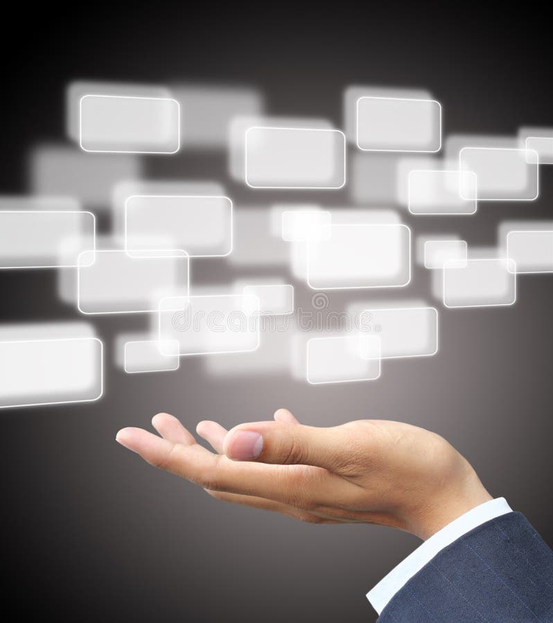 Hand holding touchscreen stock photo. Image of press - 20663180