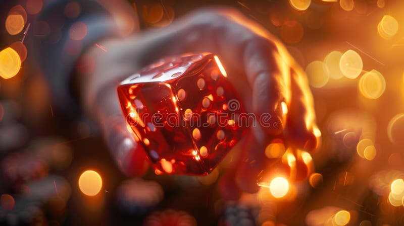 Hand Holding Glowing Red Dice Ai Generated Stock Photos - Free ...