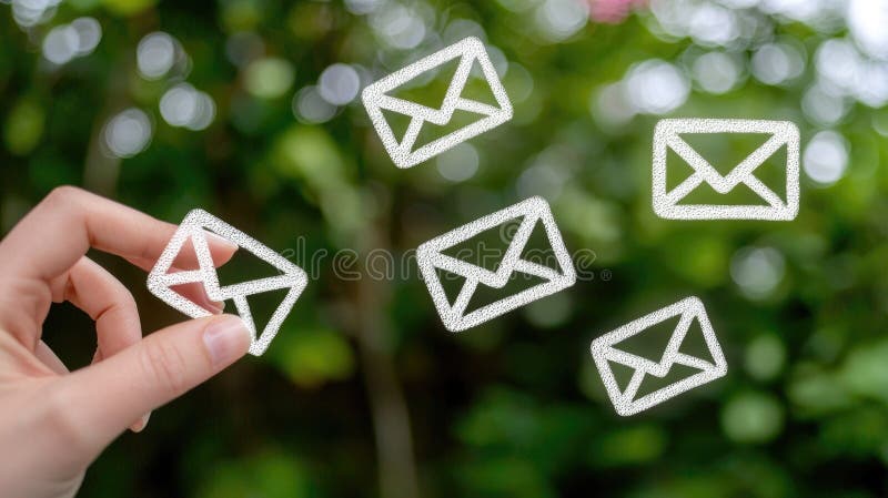 A Hand Holding a Transparent Envelope Graphic, Symbolizing Digital ...