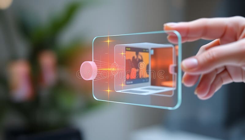 Hand Holding Transparent Futuristic Device Interface Generative AI ...