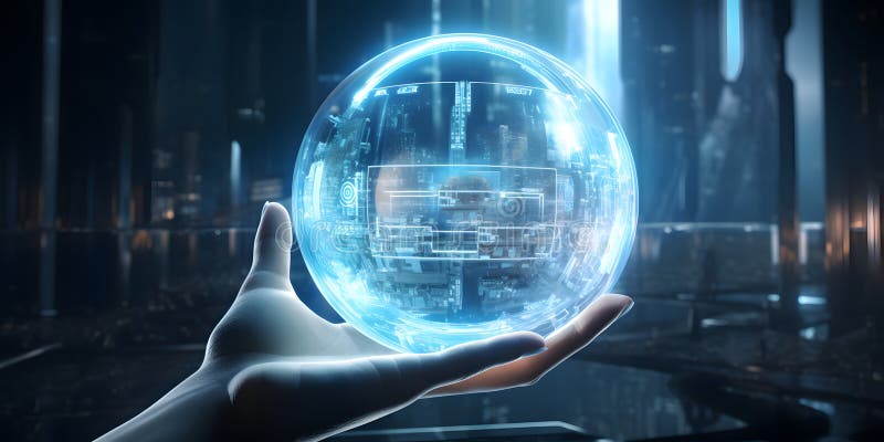 A Hand Holding a Transparent Numeric Sphere - Technologies and ...