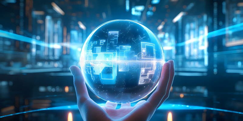 A Hand Holding a Transparent Numeric Sphere - Technologies and ...