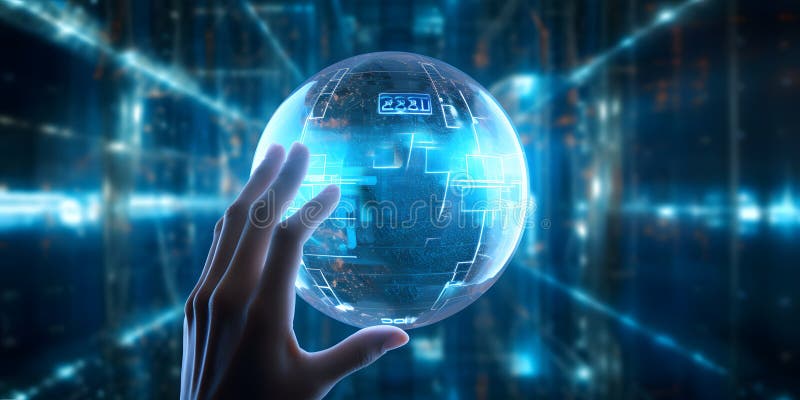 A Hand Holding a Transparent Numeric Sphere - Technologies and ...