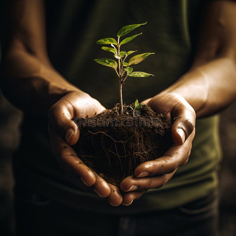 A Hand Holding a Tree is an Image Reminiscent of the Relationship ...