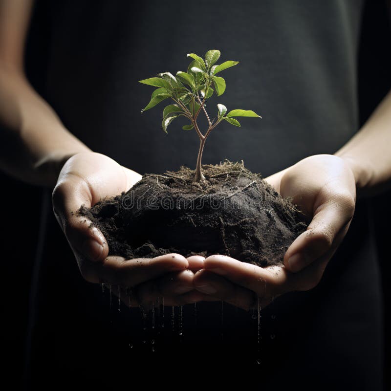 A Hand Holding a Tree is an Image Reminiscent of the Relationship ...