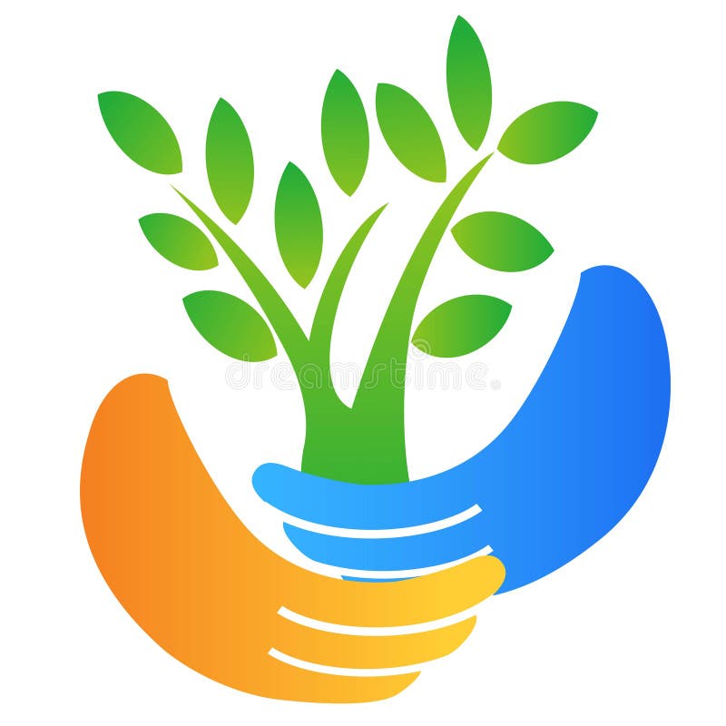 Hand tree symbol stock vector. Illustration of hand, growing - 44300910