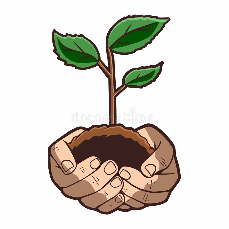 Hand Holding a Tree Vector stock vector. Illustration of grow - 274034234