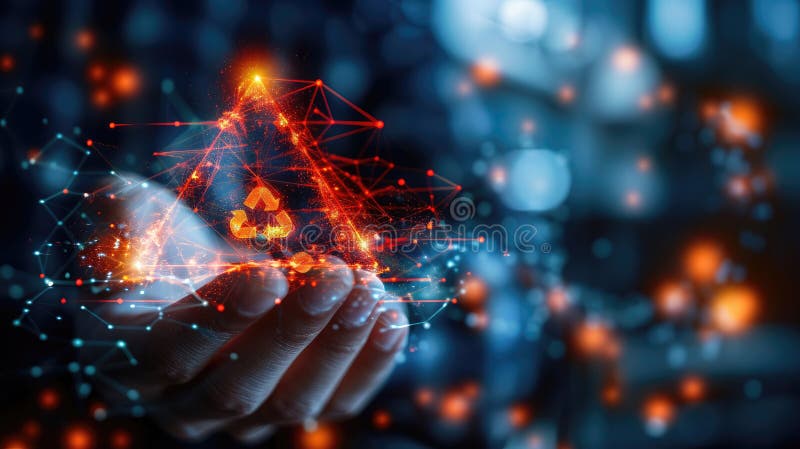 A Hand Holding a Triangle with a Red Dot in the Middle Stock Photo ...