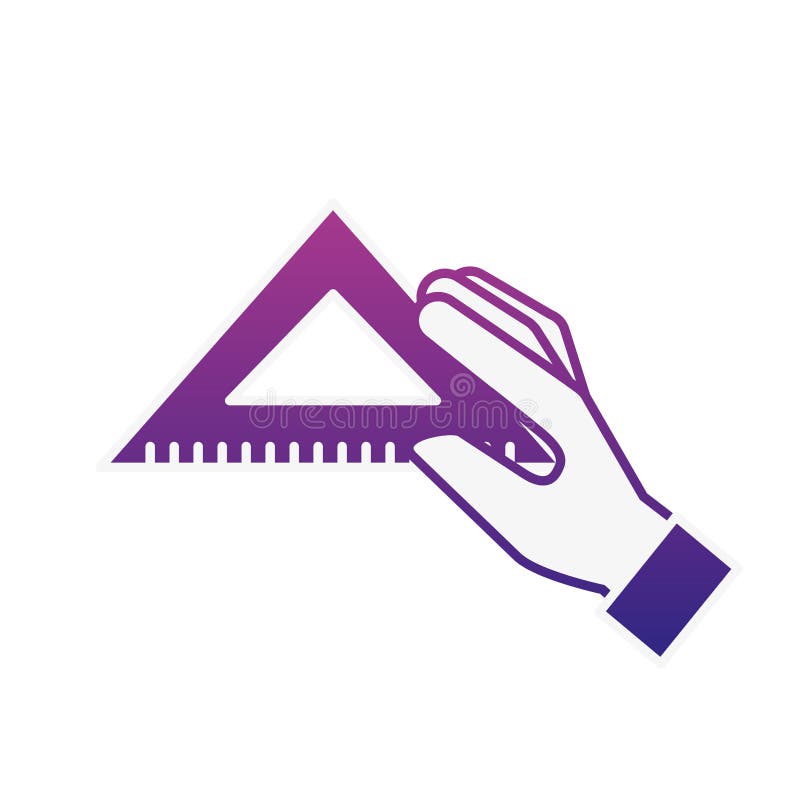 Hand Holding Triangle Ruler Supply Stock Vector - Illustration of hand ...